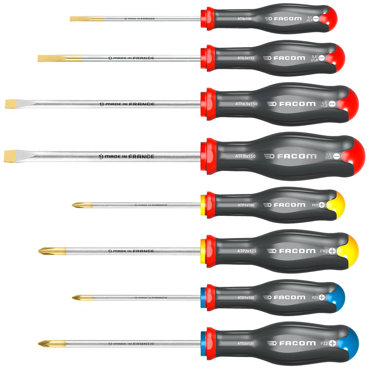 FACOM Protwist 8pc Slotted/PH/PZ Screwdriver Set | UKtools